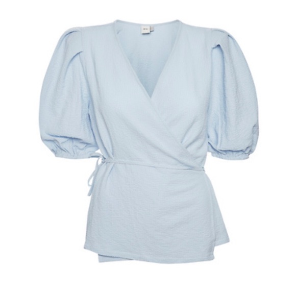 ICHI | Tops | Nwt Ichi Puff Sleeve Blue Top | Poshmark